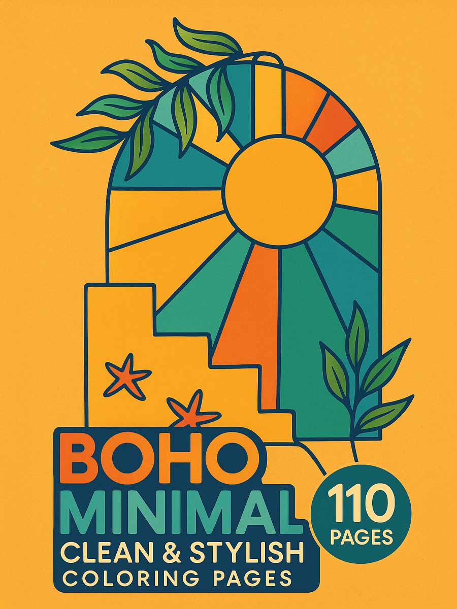 Boho Minimal – 110 Clean & Stylish Coloring Pages - Coloring Page Store
