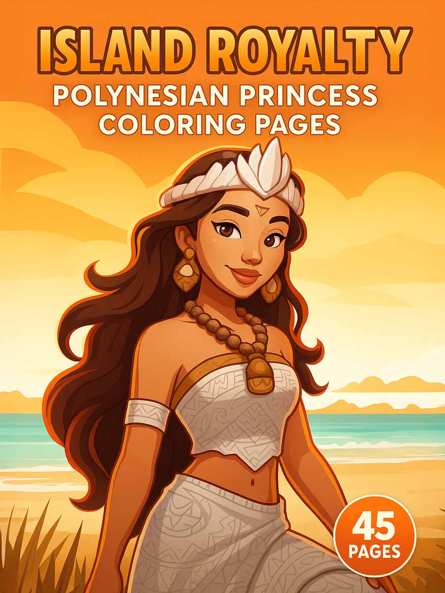 Island Royalty – 45 Polynesian Princess Coloring Pages - Coloring Page ...