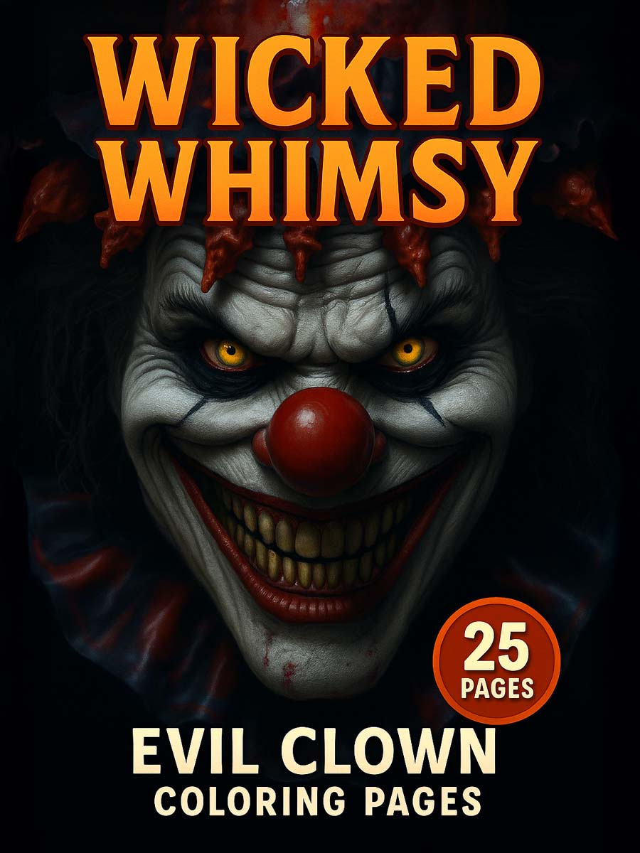 Wicked Whimsy – 25 Evil Clown Coloring Pages - Coloring Page Store